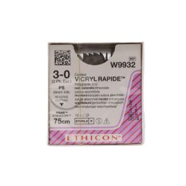 Ethicon Vicryl Rapide 3/0 Sutures: 3/8 Circle Reverse Cutting, 75 cm ...