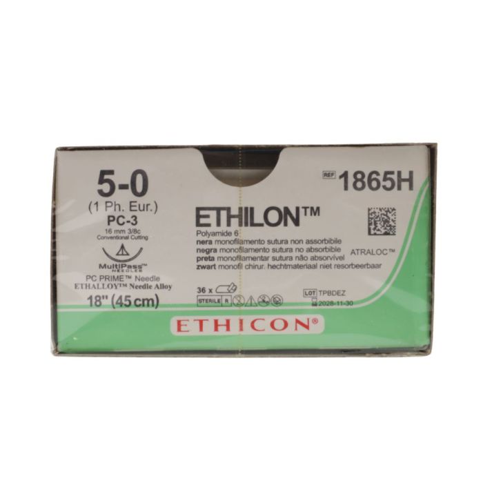 Ethicon Ethilon 5/0 Sutures: 3/8 Conventional Cutting, 45 cm, 16 mm ...