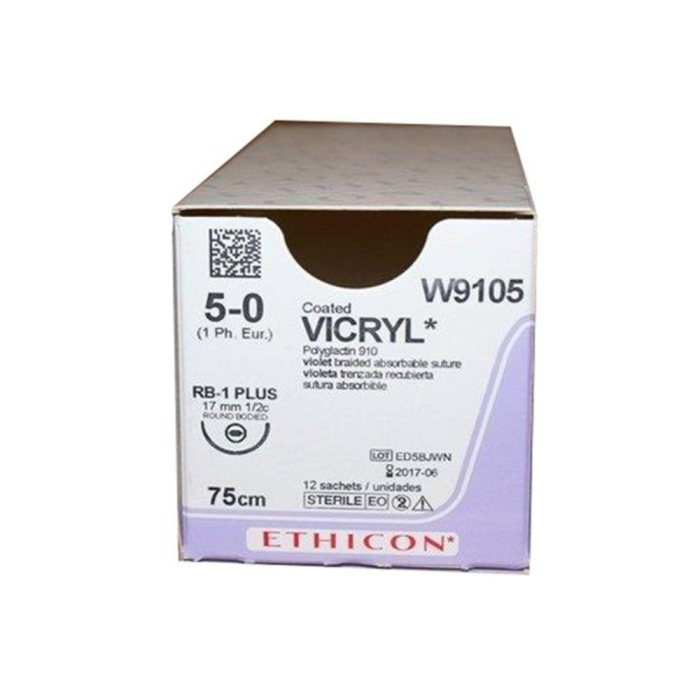5/0 Ethicon Vicryl Absorbable Braided Sutures (Old Code W9105 ...